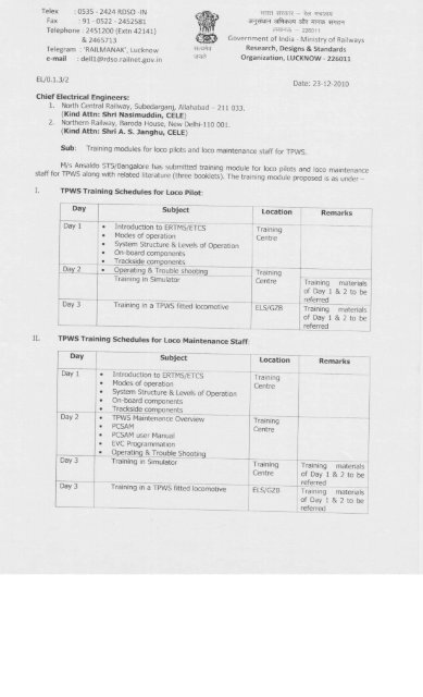 Training Module for Loco Running Staff - eLocoS