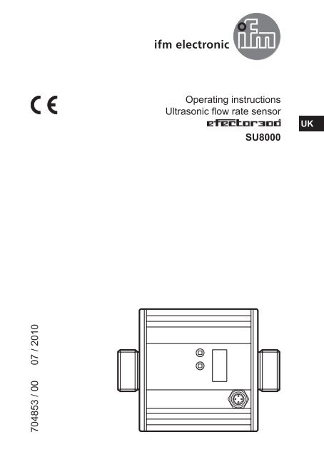 Operating instructions Ultrasonic flow rate sensor ... - IFM Electronic