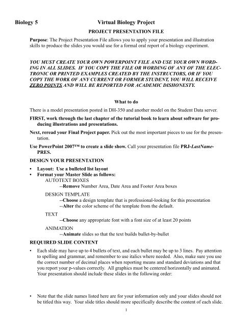 Guidelines for Project Presentation File