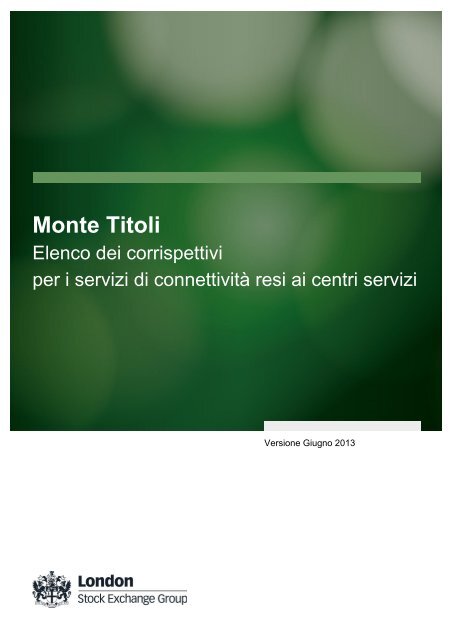 Corrispettivi per i servizi di connettivitÃ resi ai Centri ... - Monte ...
