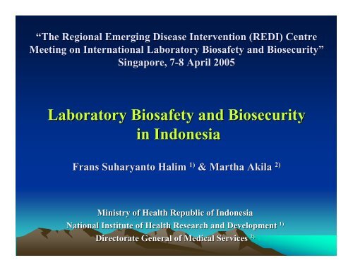Laboratory Biosafety and Biosecurity in Indonesia - Sandia National ...