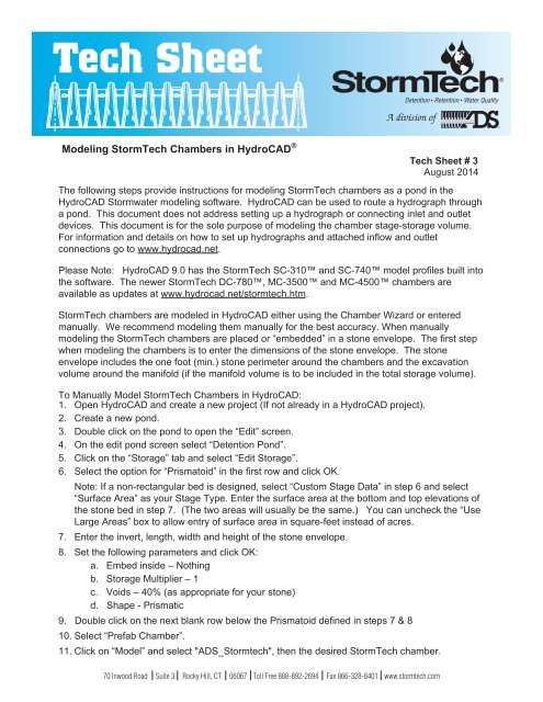 Tech Sheet 3 - StormTech