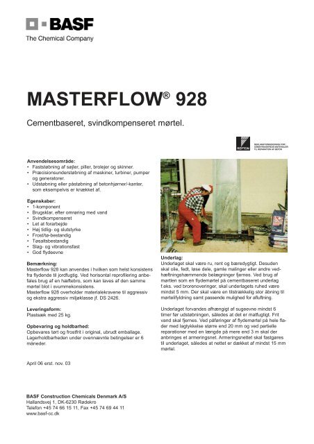 Masterflow 928.qxp - BASF Construction Chemicals