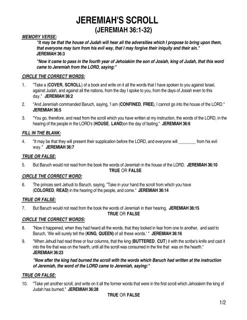 jeremiah's scroll (jeremiah 36:1-32)