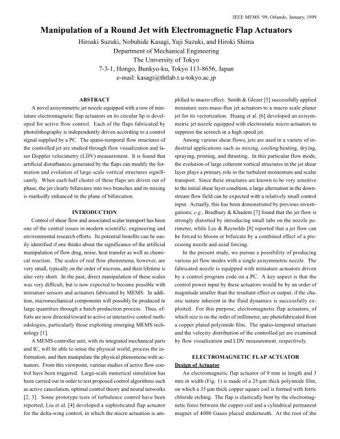 Manipulation of a Round Jet with Electromagnetic Flap Actuators