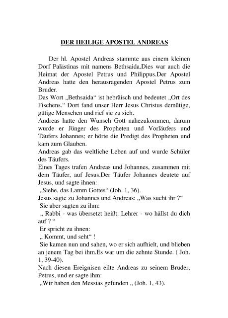 DER HEILIGE APOSTEL ANDREAS Der hl. Apostel Andreas ... - Jimdo
