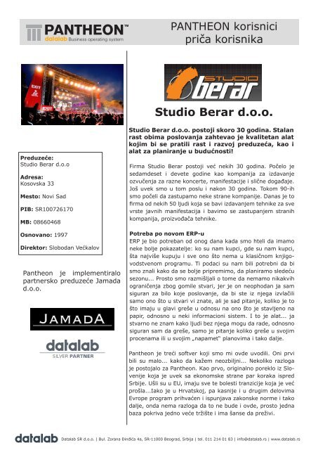 Studio Berar d.o.o. - Datalab