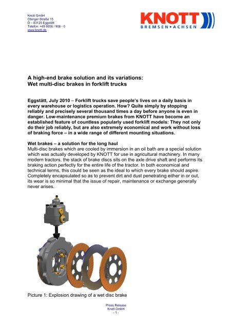 A high-end brake solution and its variations: Wet multi-disc ... - Knott