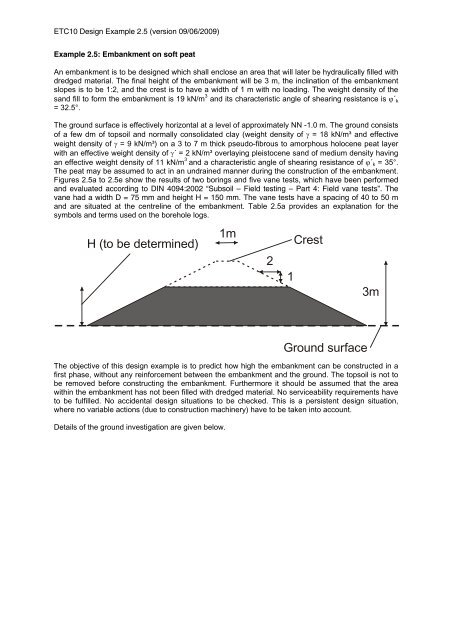 Specification of Design Example 2.5 (PDF) - Eurocode 7