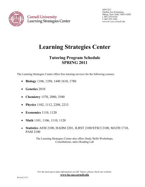 Investigative Biology - Cornell Learning Strategies Center