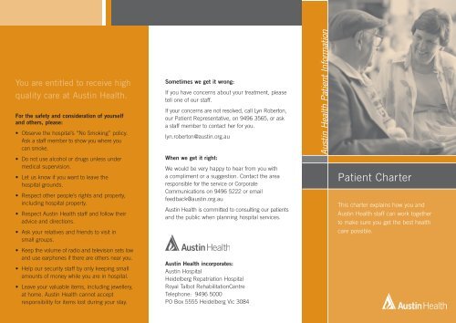 Patient Charter - Austin Health