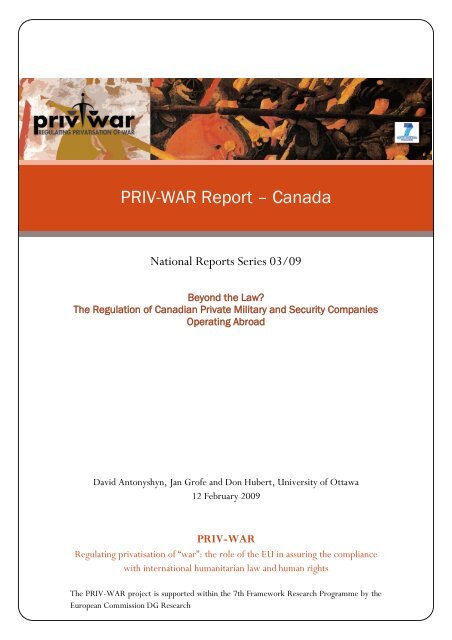 PRIV-WAR Report â Canada - Private Security Monitor