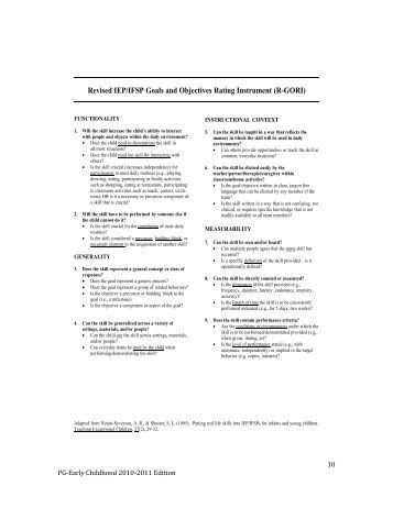 IEP Goals and Objectives Bank (Redmond, Oregon) - Braided Cord
