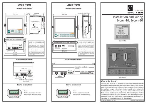 Installation and wiring Eycon-10, Eycon-20 - Eurotherm Ltda