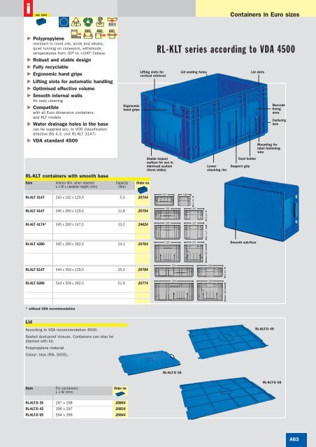 RL-KLT series according to VDA 4500 - SSI SCHAEFER