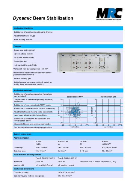 Dynamic Beam Stabilization - MRC Systems