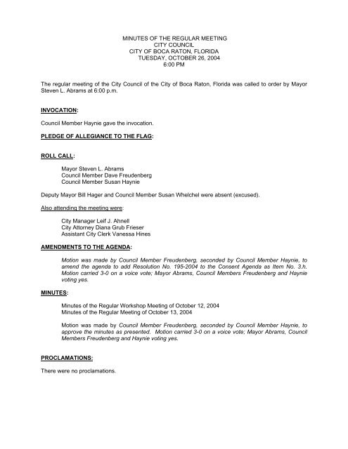Local Government Meeting Minutes