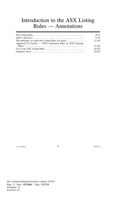 Sample Introduction - LexisNexis