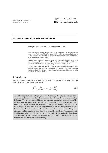 A transformation of rational functions