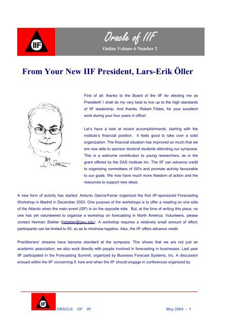 Oracle of IIF - International Institute of Forecasters