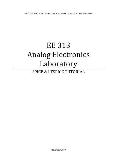 EE 313 Analog Electronics Laboratory - METU MEMS