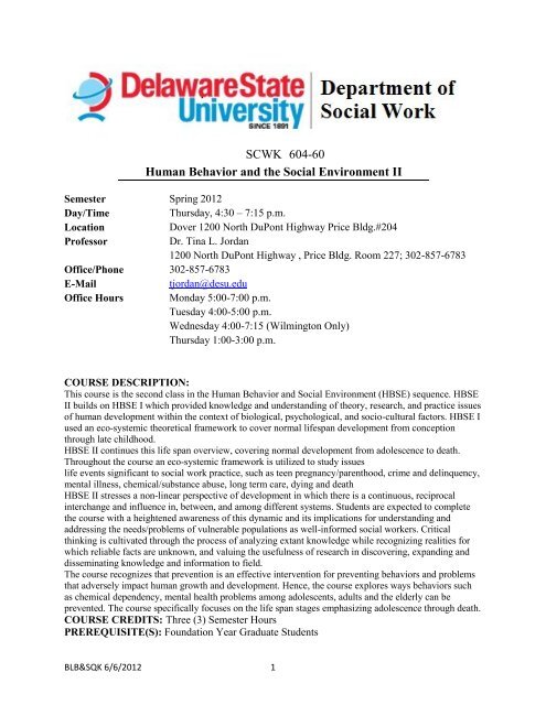 Course Title and Number Here - Delaware State University