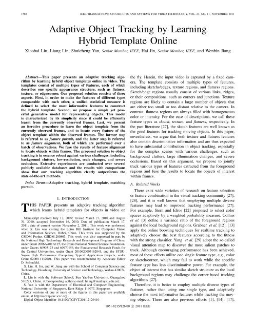 Adaptive Object Tracking by Learning Hybrid Template Online