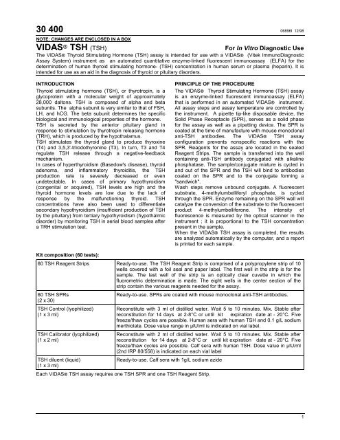 BIY 30400 TSH Reagent - Mercedes Medical