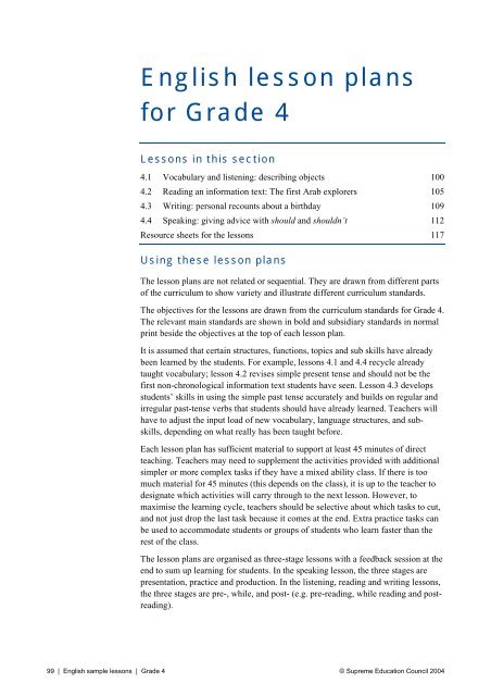 English Lesson Plans For Grade 4 English Lesson Plans For Grade 4