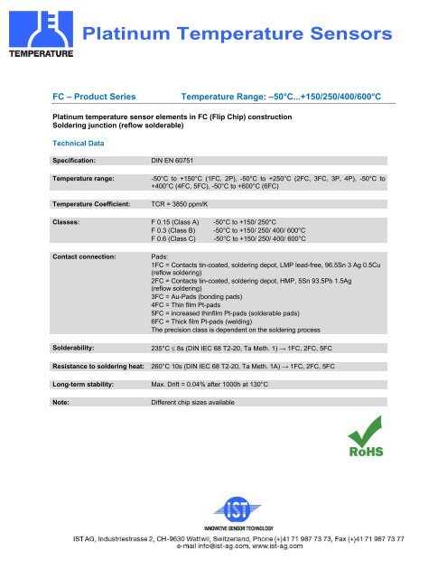 Platinum Temperature Sensors - IST AG Innovative Sensor ...