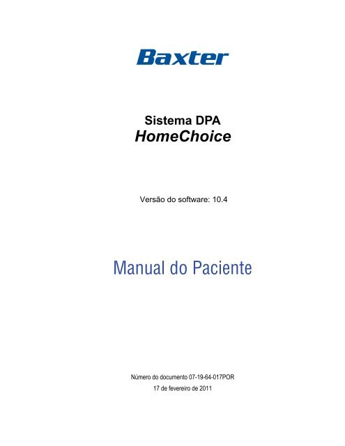 Manual do Paciente - Baxter