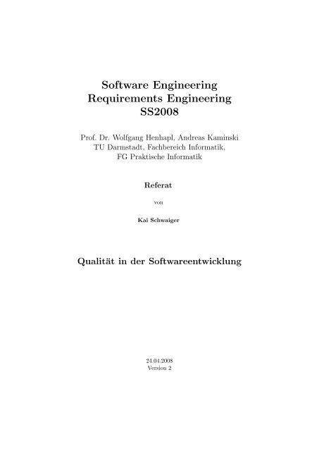 Erweitertes Wasserfallmodell - PI - Praktische Informatik