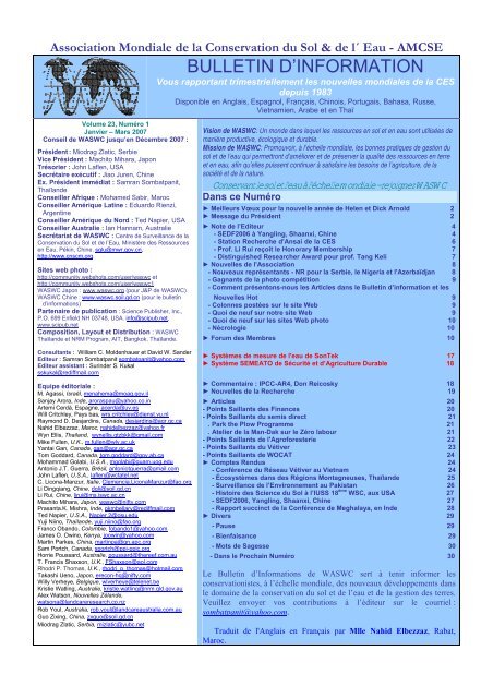 Association Mondiale de la Conservation du Sol et de lÂ´ Eau-AMCSE
