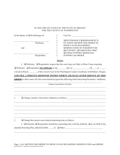 Page 1 of 6, MOTION FOR ORDER TO SHOW CAUSE ... - Zyworld