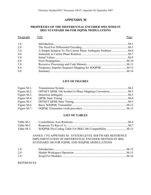 Appendix M - IRIG 106