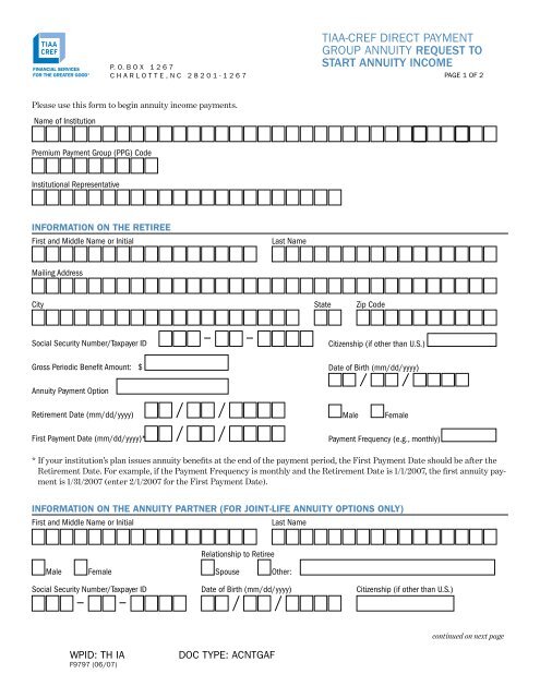 Get Form (PDF) - TIAA-CREF