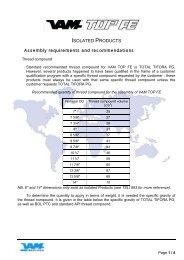VAM Connection Data Sheets Manual - VAM Services