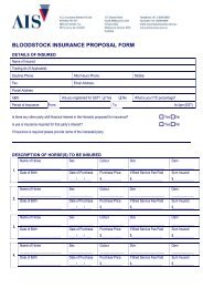 Equine Proposal Form - AIS Insurance Brokers