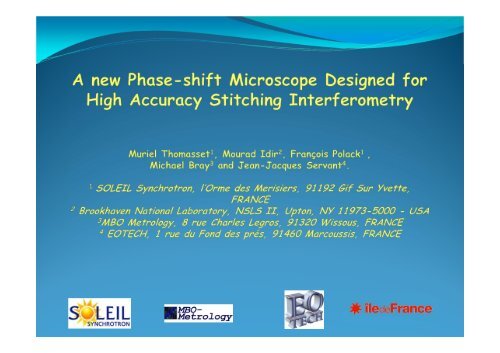 A new Phase-shift Microscope Designed for High Accuracy ... - IWXM