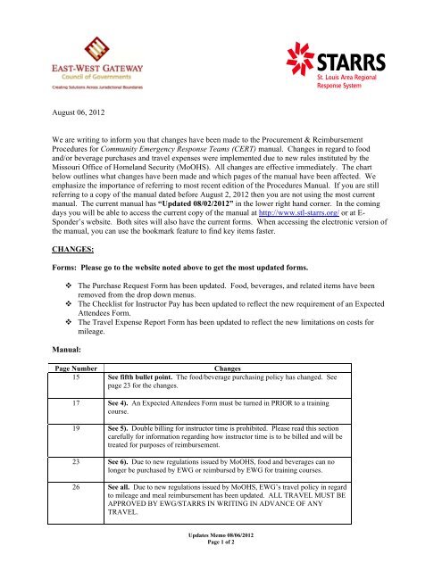 CERT: Equipment Maintenance and Inventory Procedures Memo