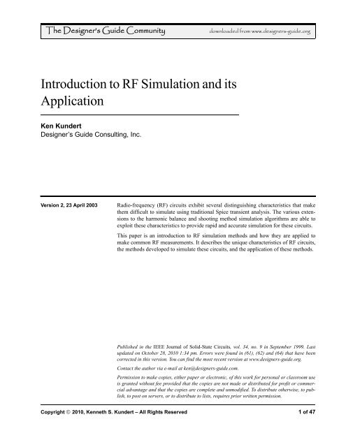 Introduction to RF Simulation and its Application - UCLA