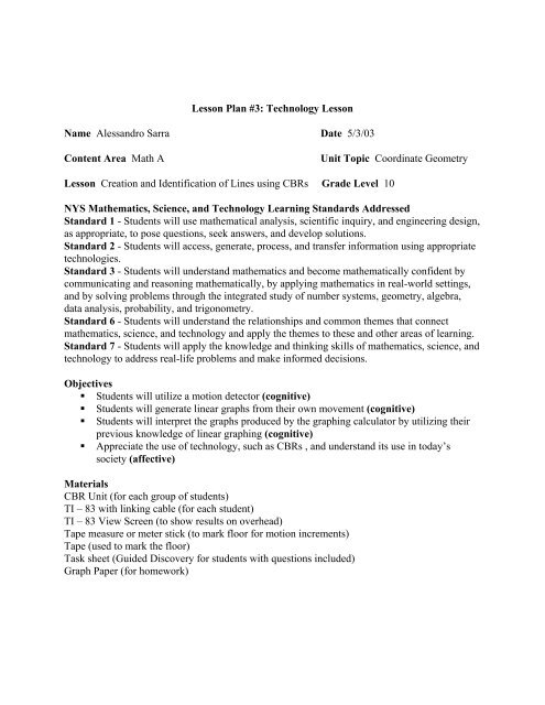 Lesson Plan #3: Technology Lesson - pub.naz.edu:9000