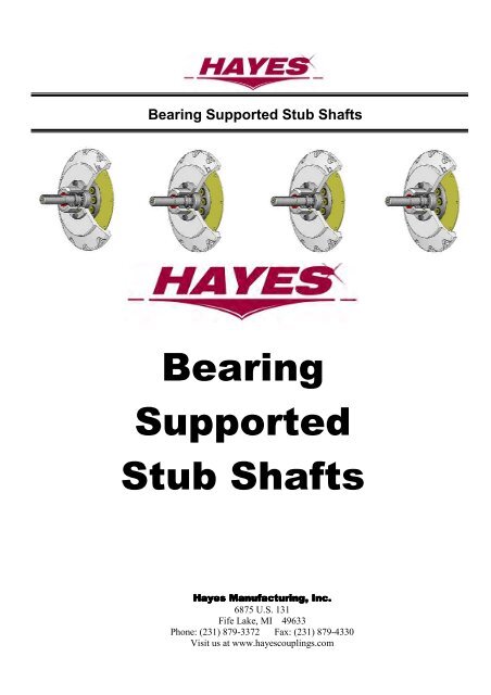 Bearing Supported Stub Shafts - Northern Power Products