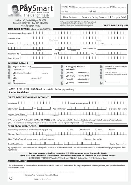 Direct Debit Form