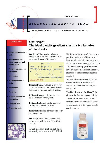 OptiPrep™ The ideal density gradient medium for isolation of blood ...