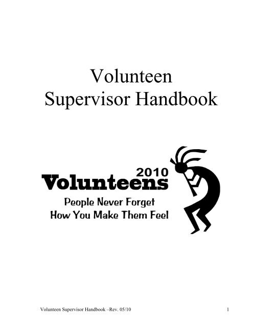 Volunteen Supervisor Handbook - JIRDC Home