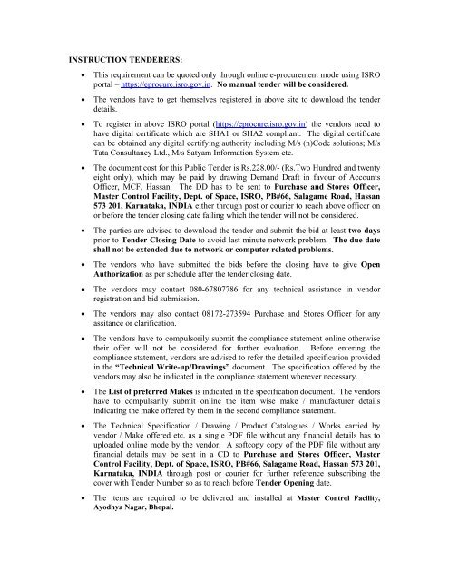 Download - dos/isro e-procurement portal