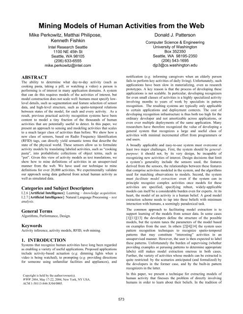 Mining Models of Human Activities from the Web - 13th International ...