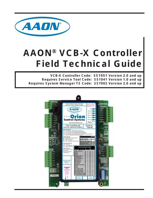 AAONÃ‚Â® VCB-X Controller Field Technical Guide - Orion Control ...