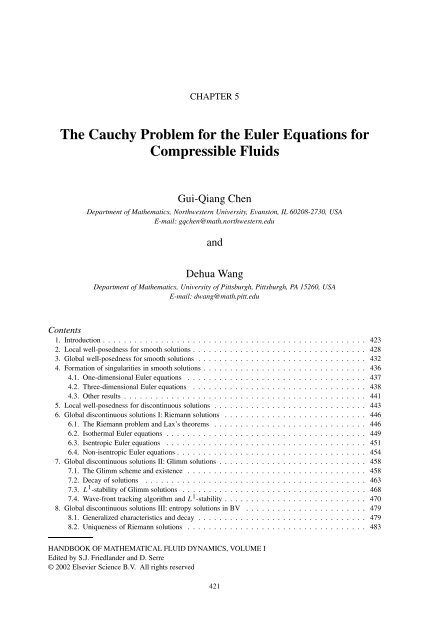 The Cauchy Problem for the Euler Equations for Compressible Fluids